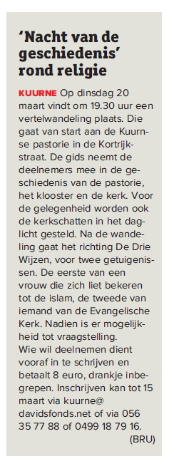 In de krant | Davidsfonds Kuurne