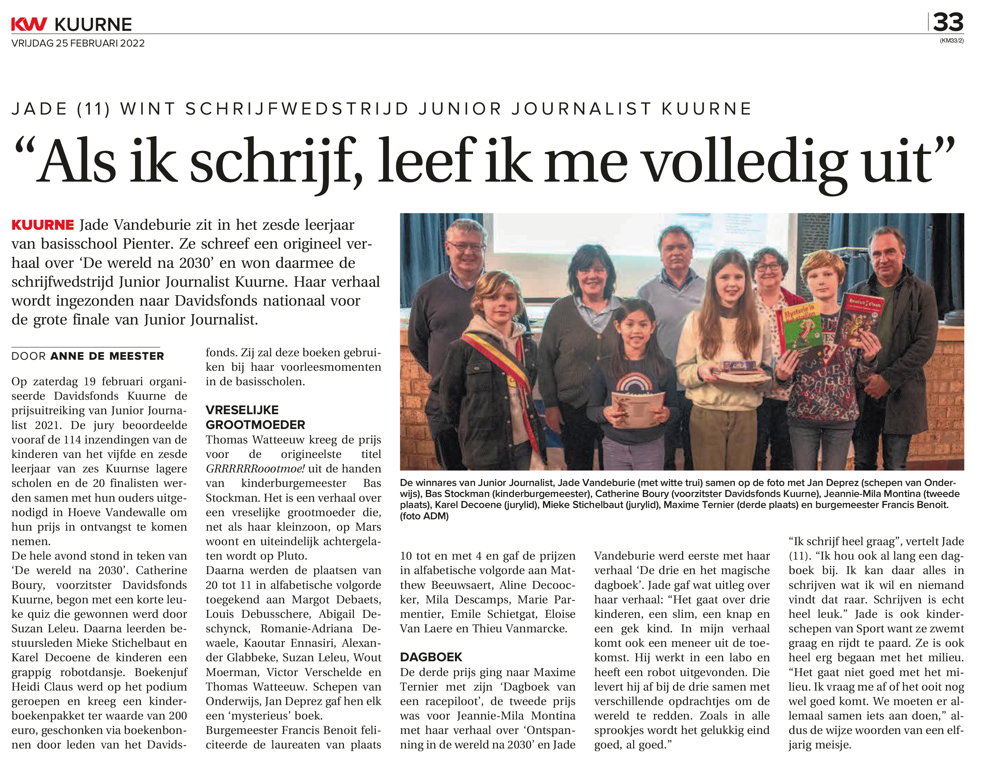 In de krant | Davidsfonds Kuurne